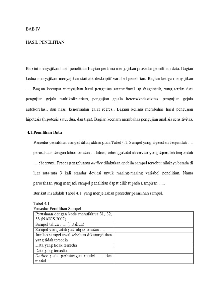 Template Bab 4 Dan 5 | PDF