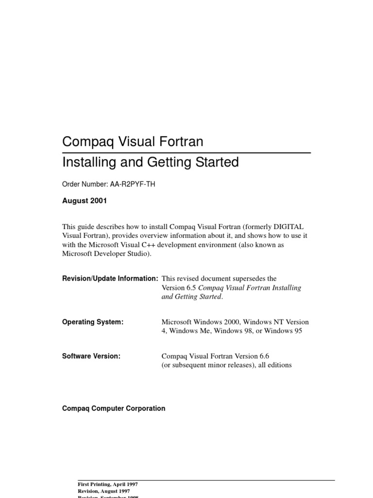 Compaq Visual Fortran - Getting Started | PDF | Component Object Model ...