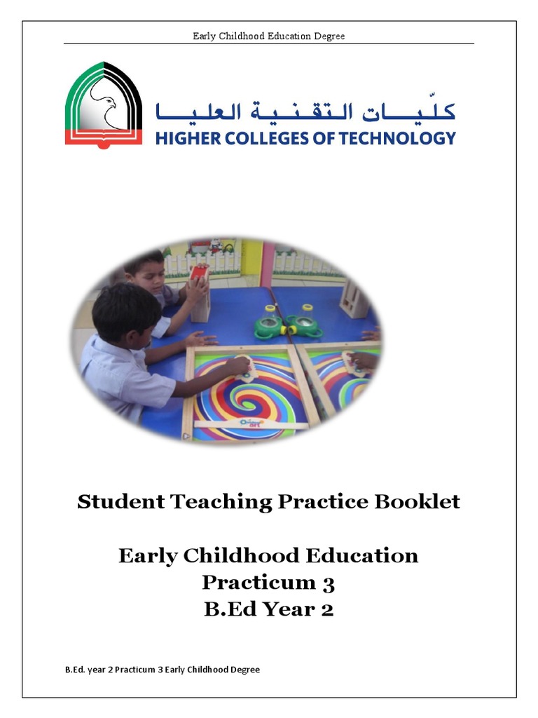 Student Teaching Practice Booklet Early Childhood Education Practicum 3 ...