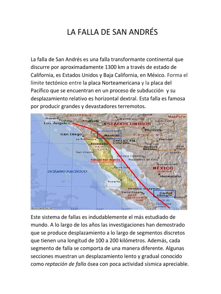 La Falla de San Andrés | Falla (geología) | Temblores
