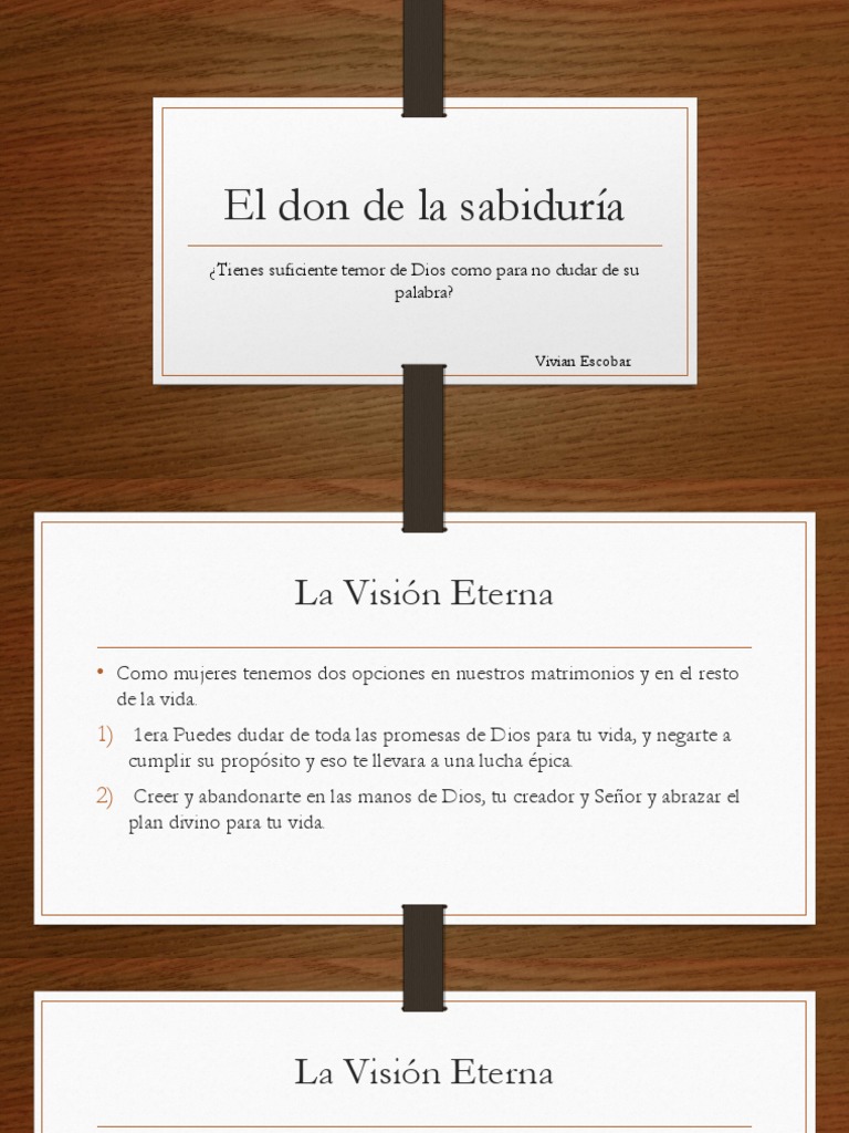 El Don de La Sabiduría | PDF | Dios | Cristo (título)