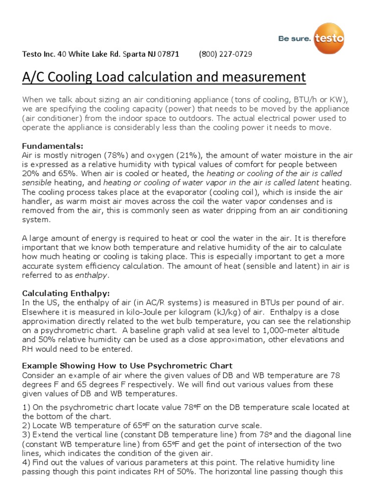 Cooling Load Calculations | PDF | Air Conditioning | Hvac