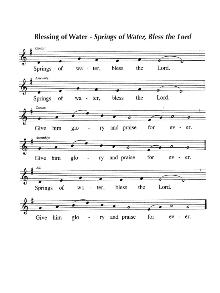 Springs of Water Bless The Lord | PDF