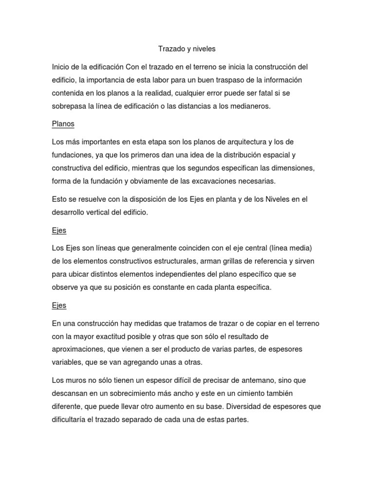 Trazado y Niveles | PDF | Topografía | Naturaleza