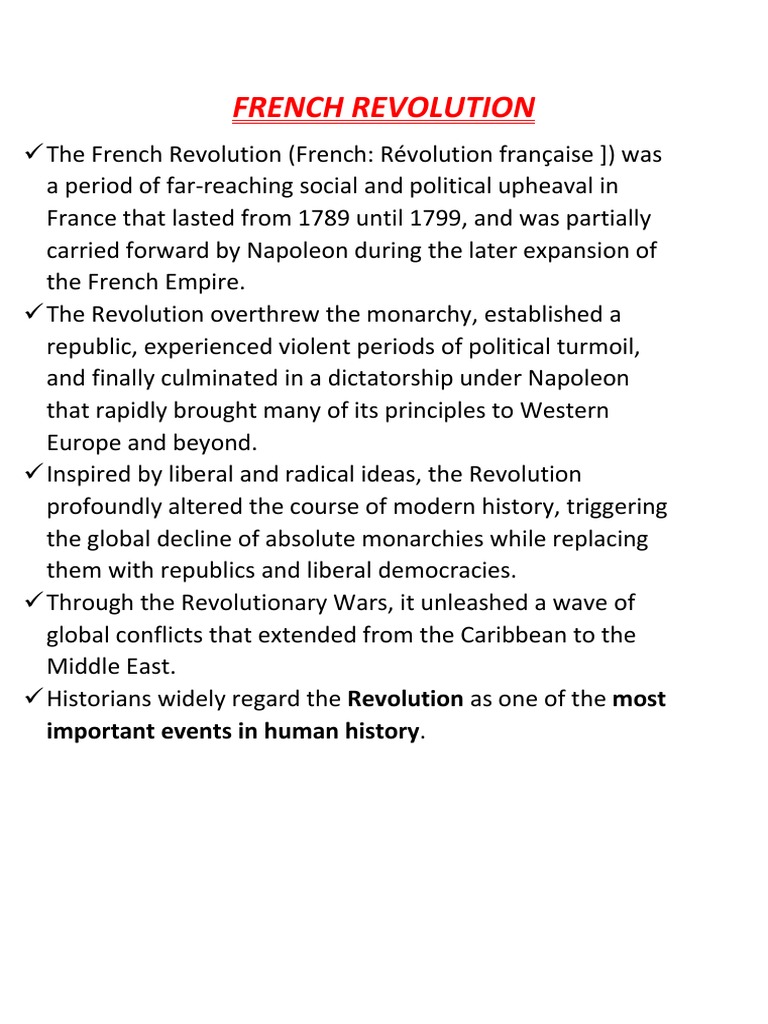French Revolution: Important Events in Human History | PDF | French ...