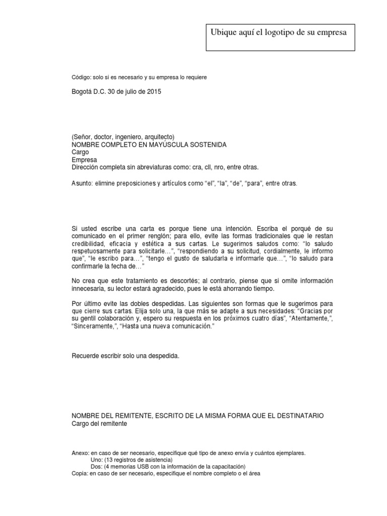 Como Escribir Una Carta Correctamente | PDF