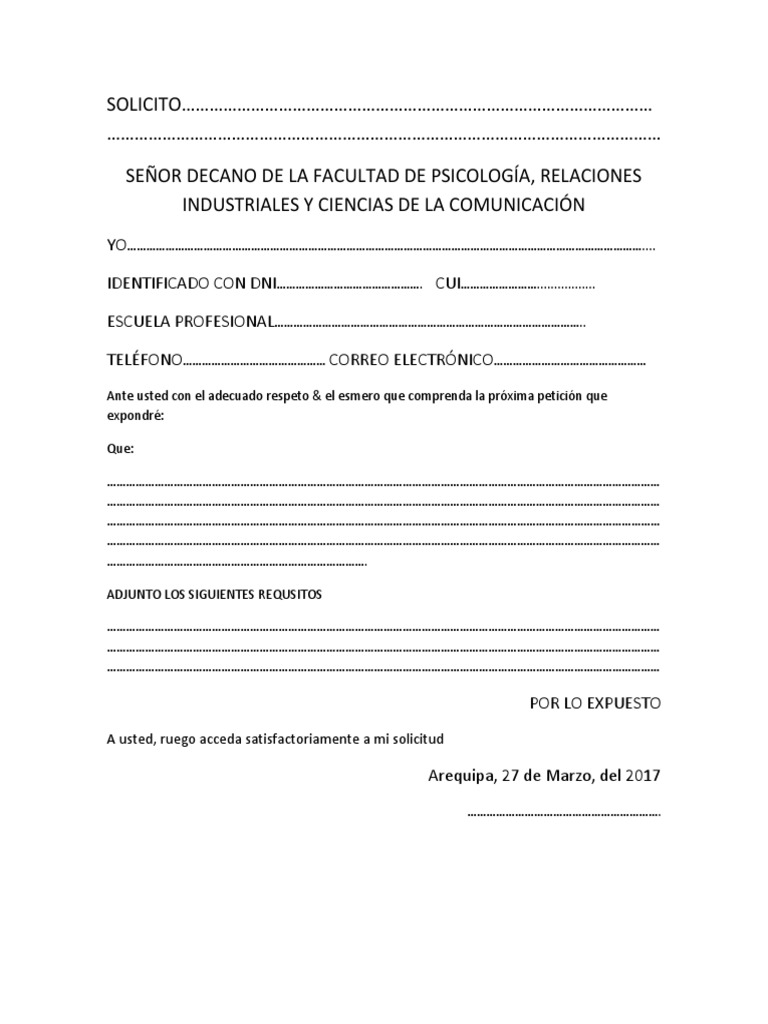 Solicitud Decano | PDF