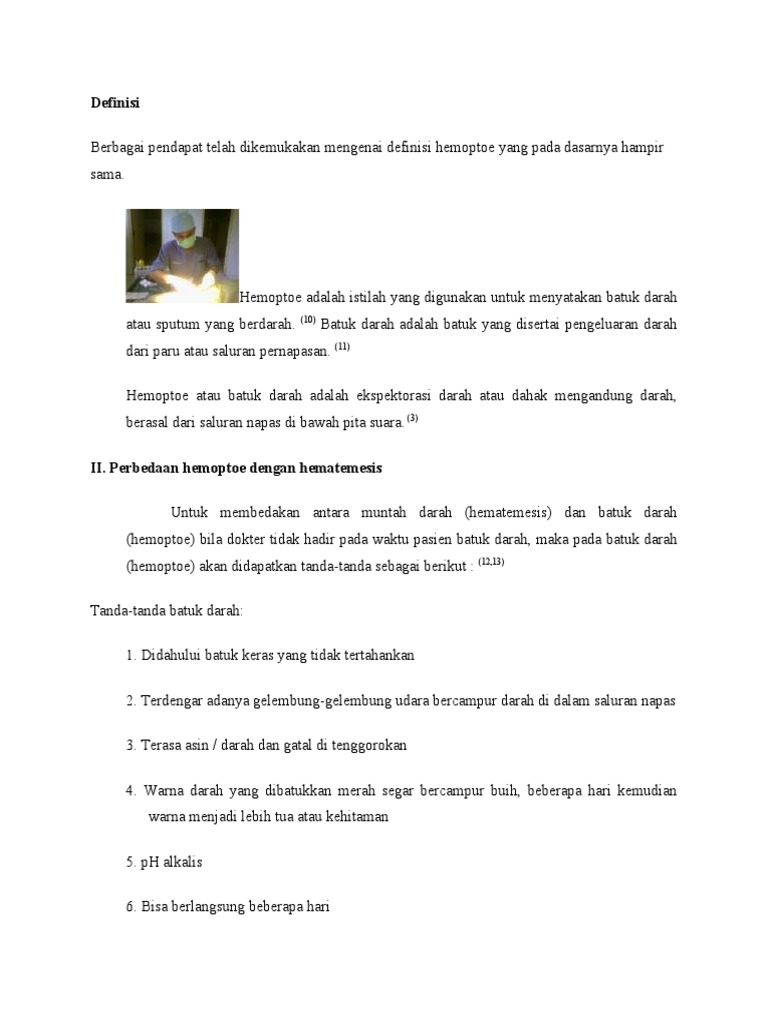 Definisi dan Klasifikasi Hemoptoe | PDF