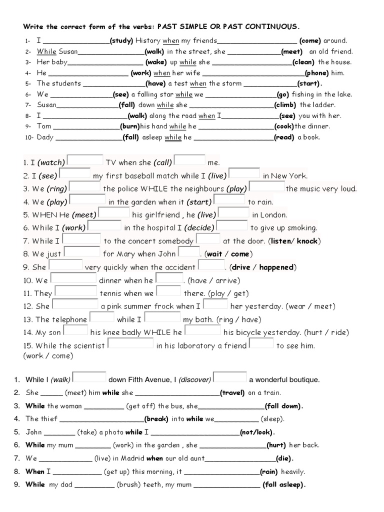 Write The Correct Form of The Verbs - PRACTICE | PDF