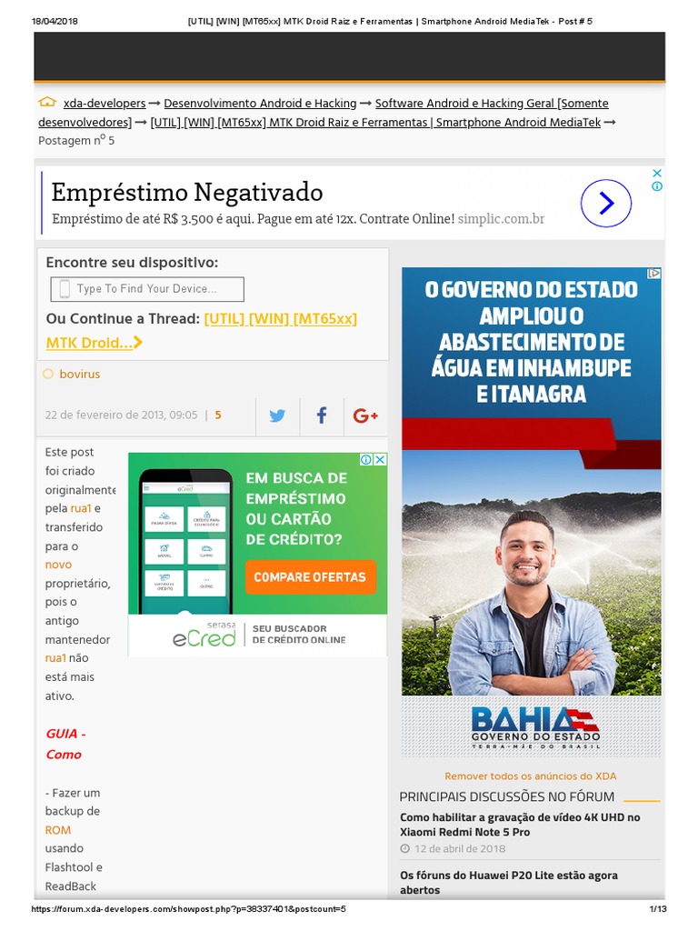 (UTIL) (WIN) (MT65xx) MTK Droid Raiz e Ferramentas - Smartphone Android ...