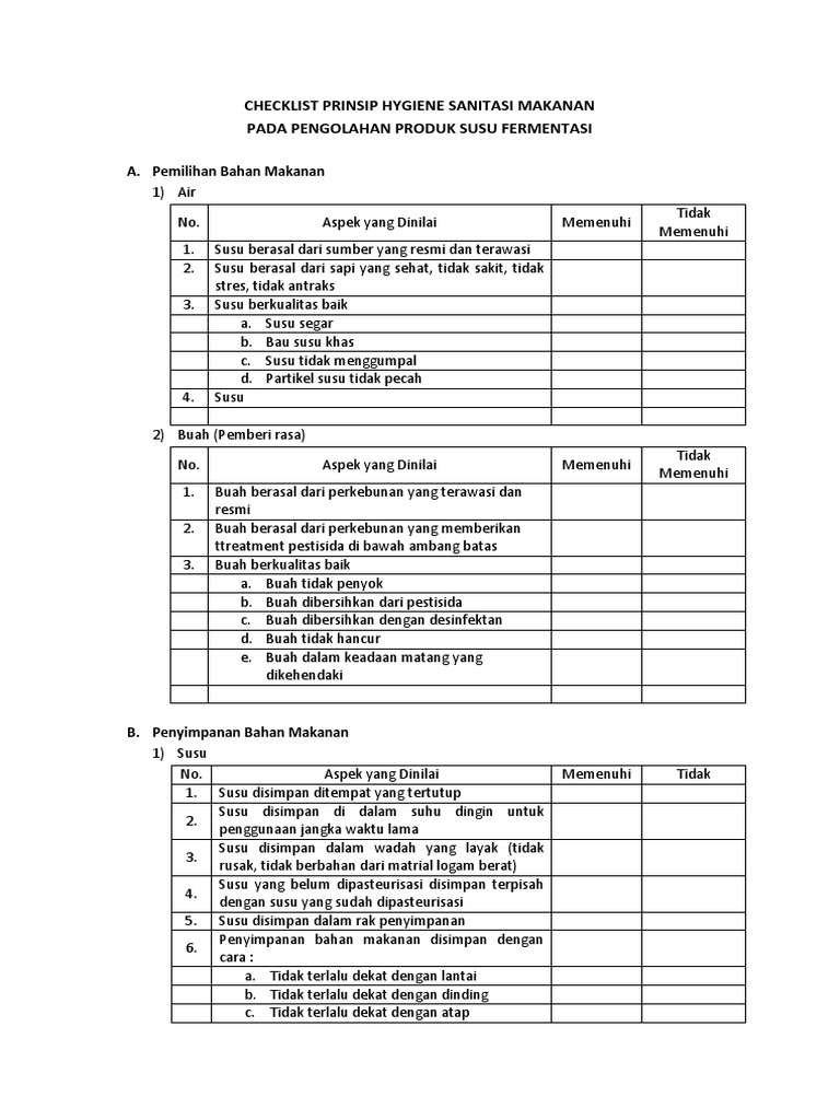 Checklist Kunjungan | PDF