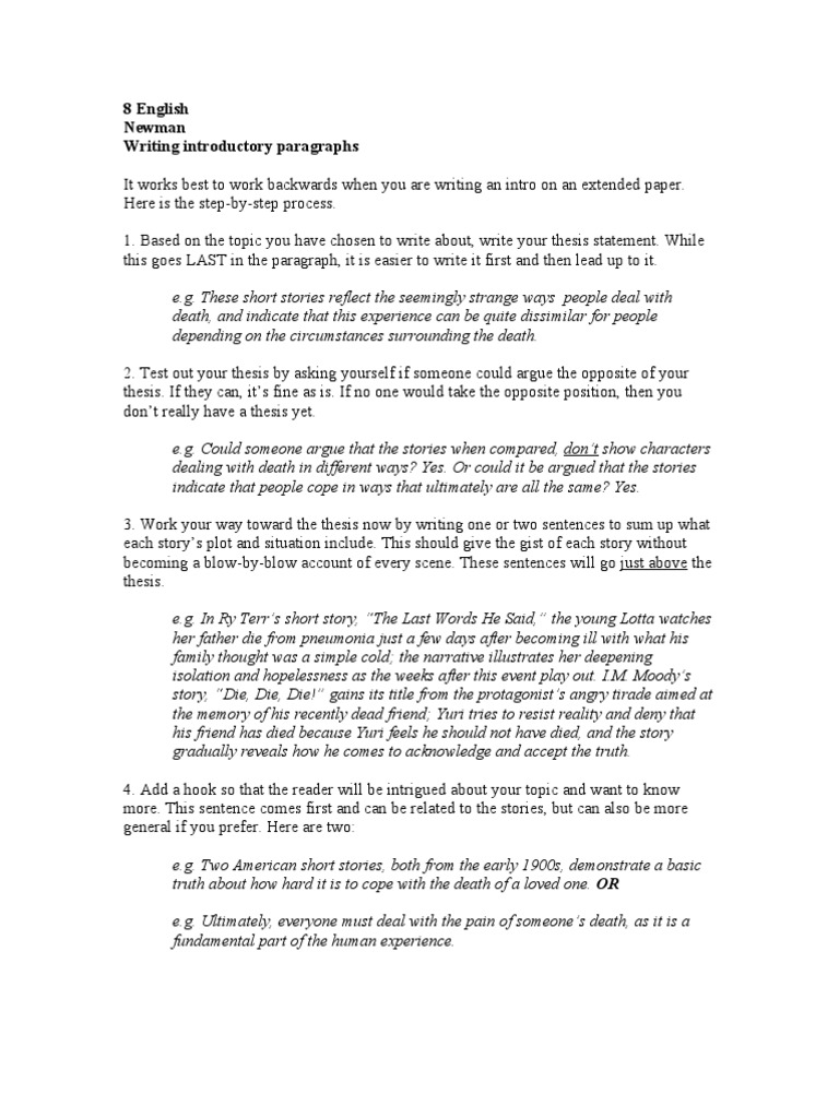 Writing Intro Paragraphs | PDF | Truth | Cognition