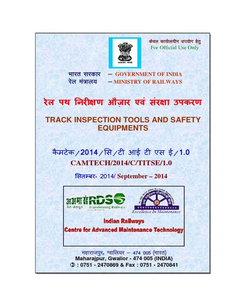 Handbook On Track Inspection Tools and Safety Equipment | PDF | Track ...