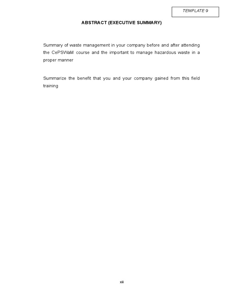 Abstract (Executive Summary) | PDF | Business