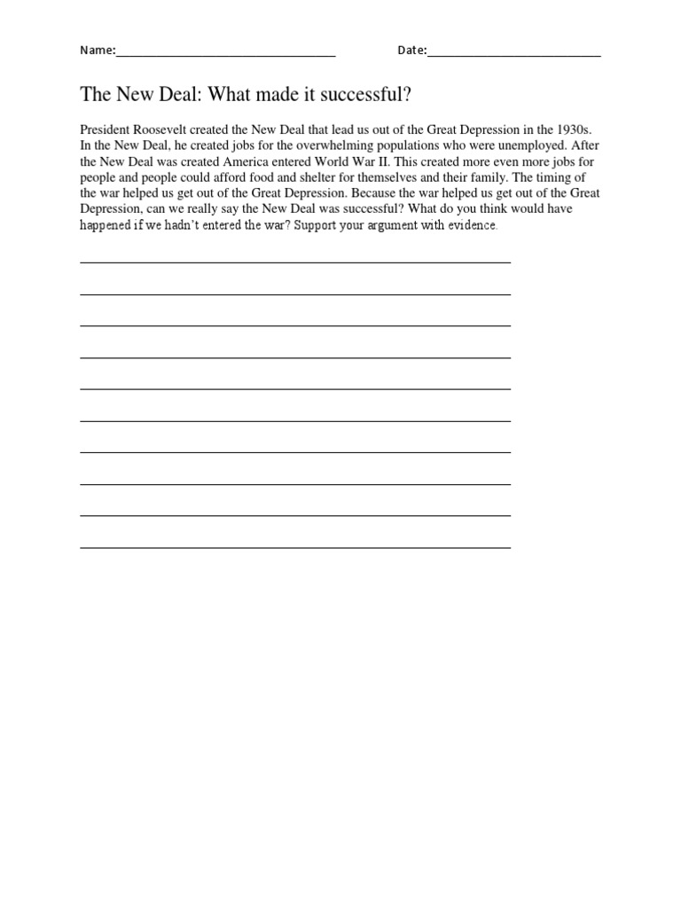 Success of the New Deal Explained | PDF