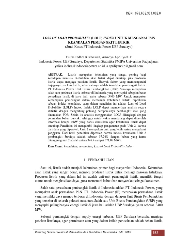 Metoda LOLP (Loss of Load Probability) . | PDF