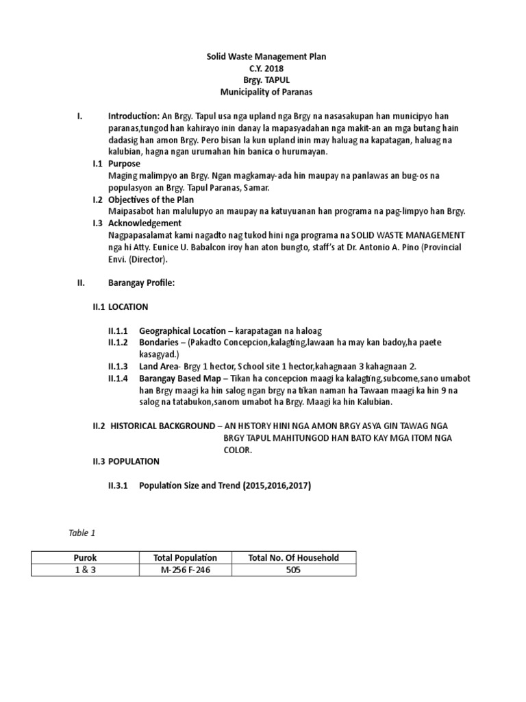 Tula Solid Waste Management Plan | PDF