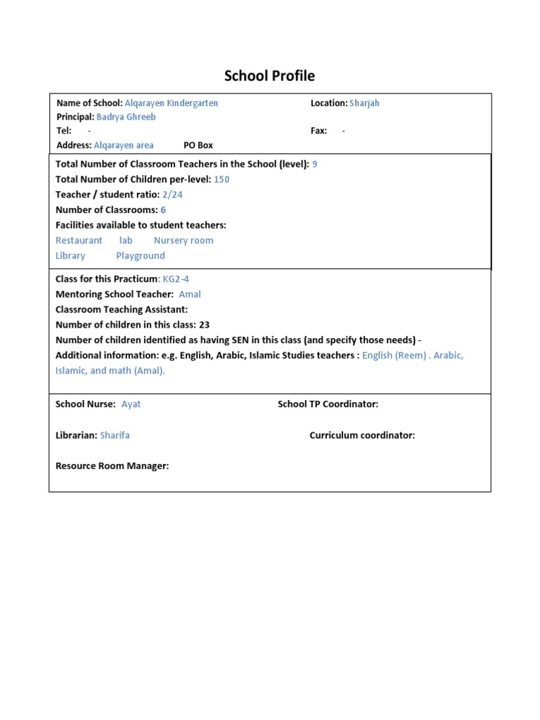 School Profile | PDF | Schools | Preschool