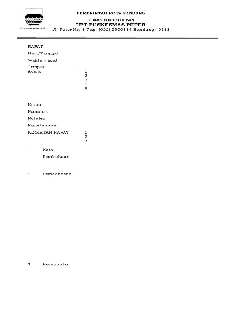 Format Notulen Rapat | PDF