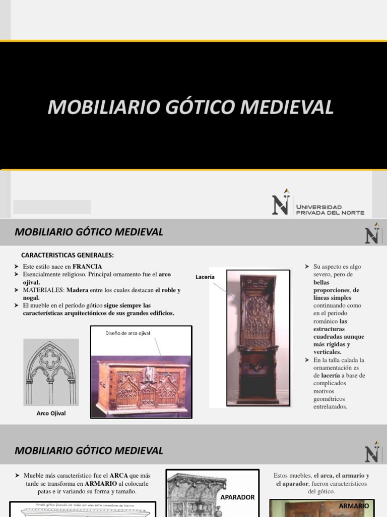 Mobiliario Gótico Medieval: Características y Tipos | PDF | Mueble ...