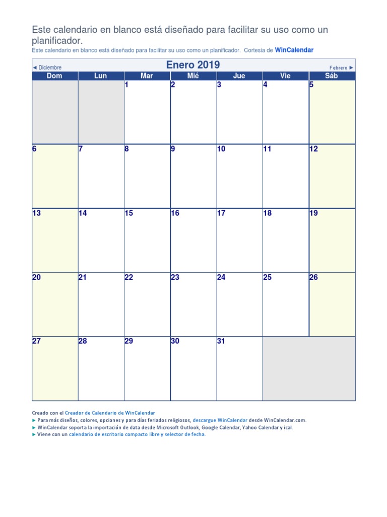 Calendario 2019 | PDF | Calendario