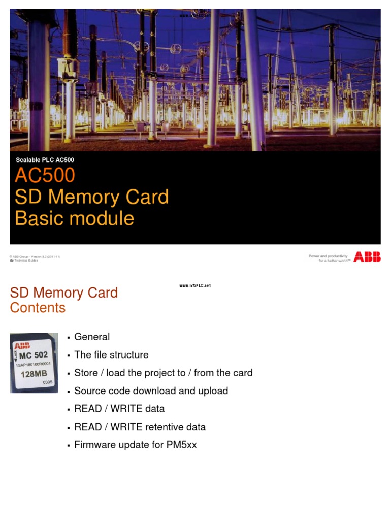 SD Memory Card Basic Module: Scalable PLC AC500 | PDF | Booting ...