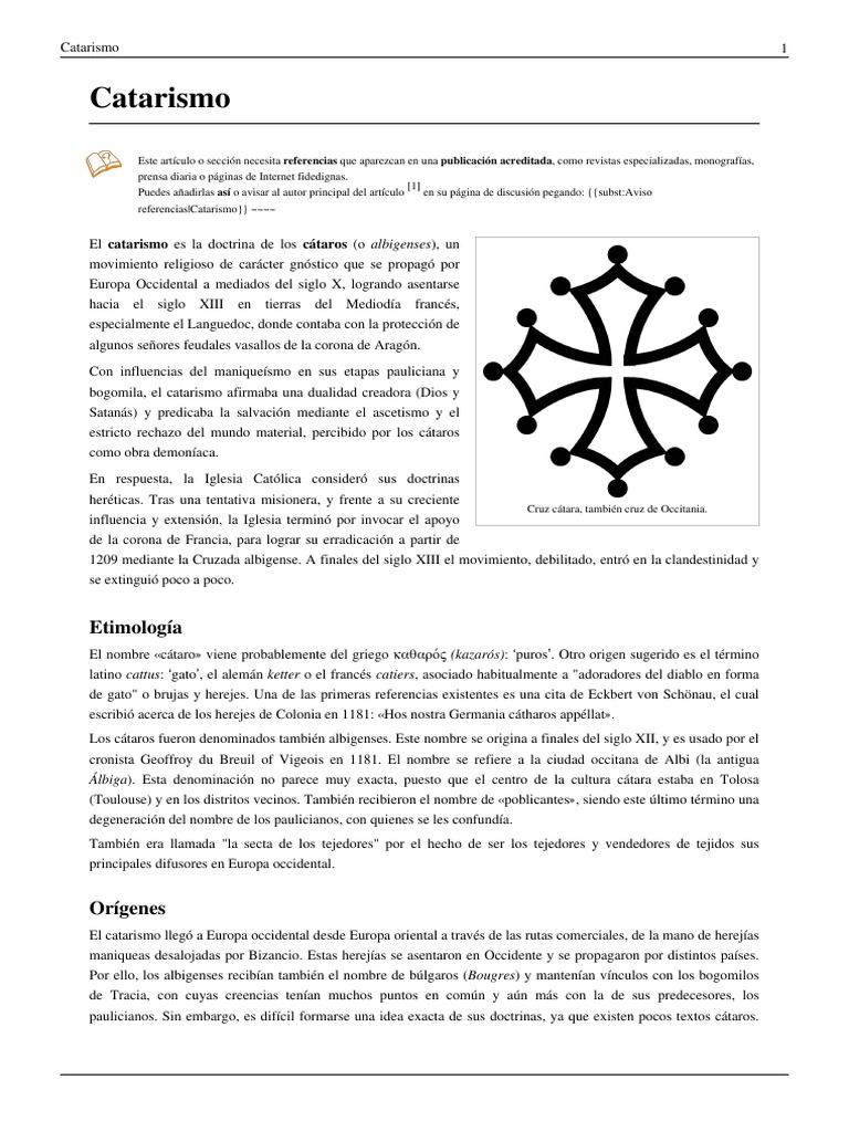 Significado y Orígenes del Catarismo | PDF | Catarismo | Papa