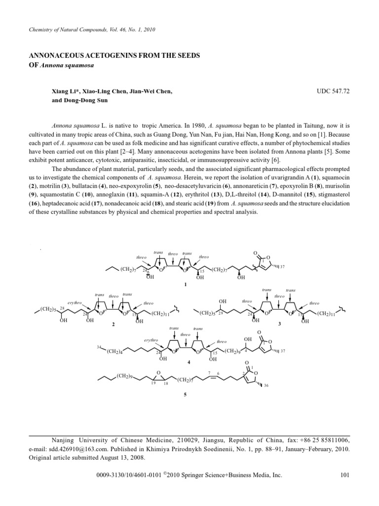 RMN Acetogenins From Annonaceas | PDF | Analytical Chemistry | Chemistry