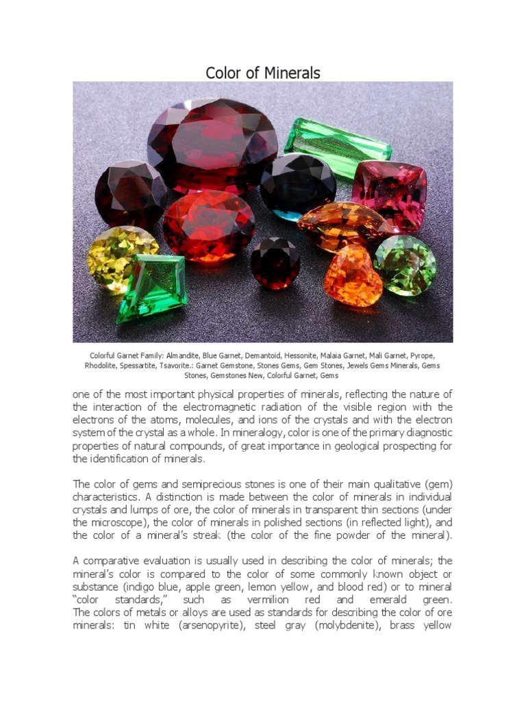 Color of Minerals Explained | PDF | Gemstone | Minerals
