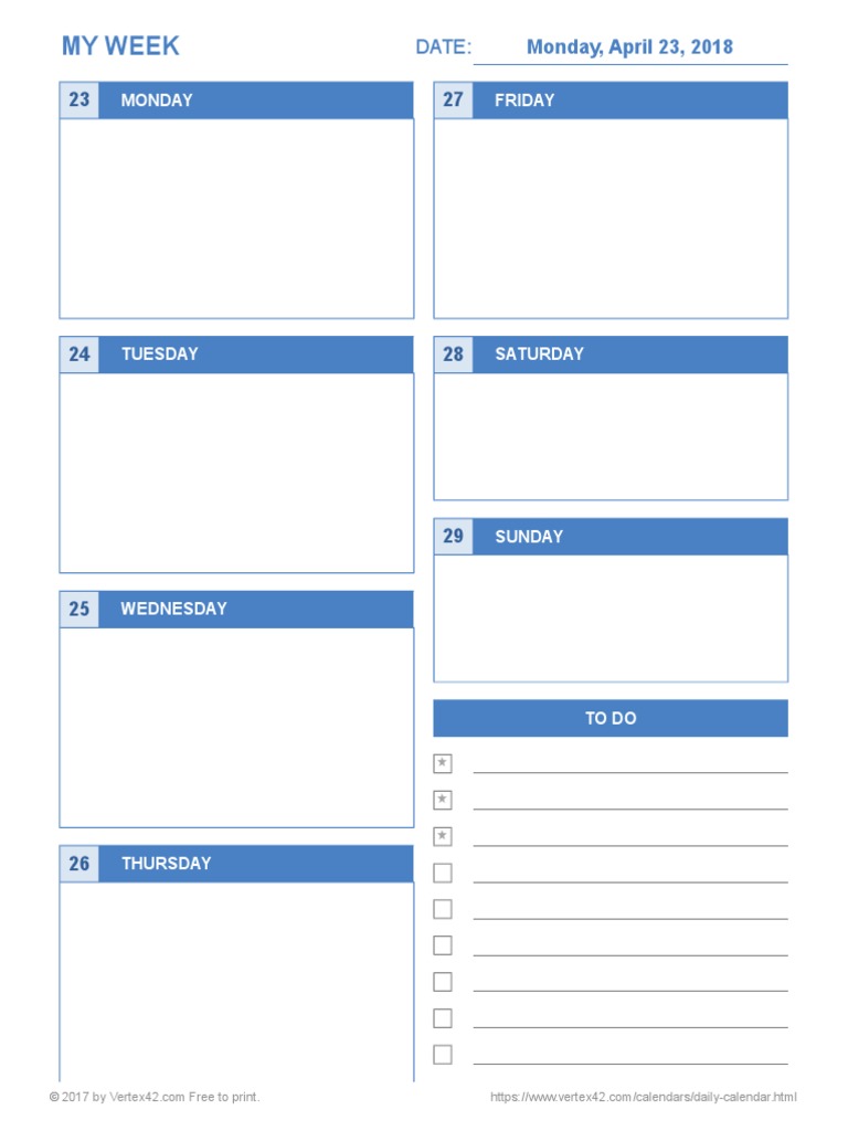 Daily Calendar | PDF