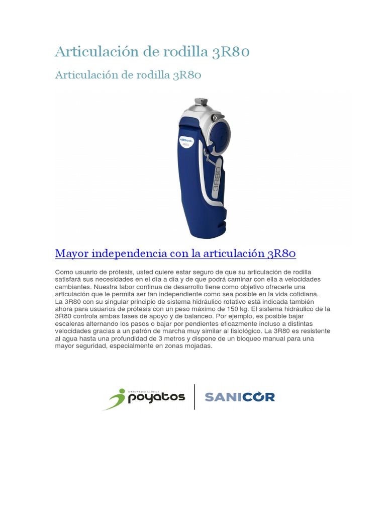 Articulación de Rodilla 3R80 | PDF