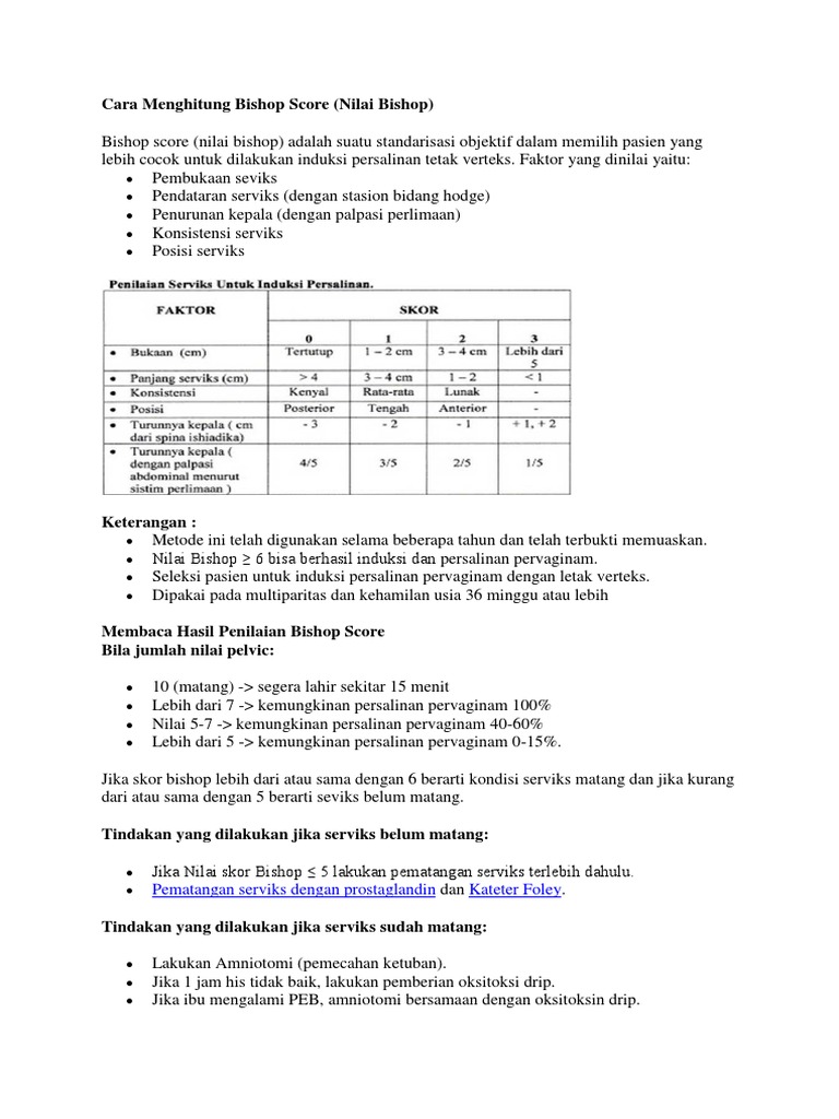 Cara Menghitung Bishop Score | PDF