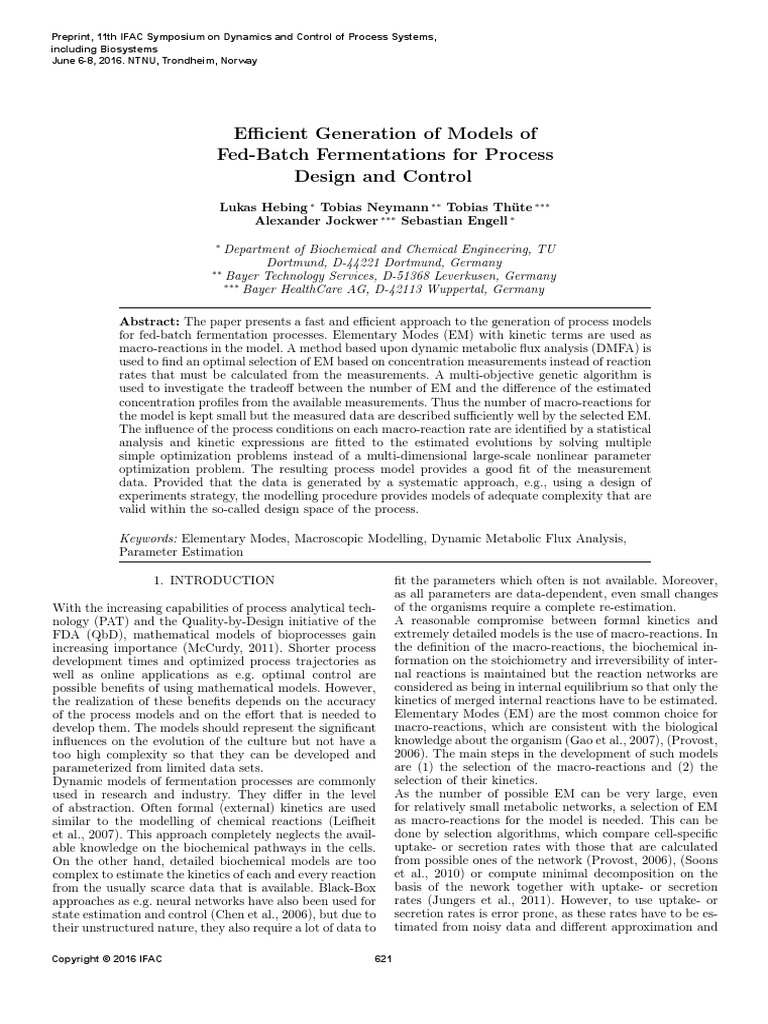 Fed Batch Reactor Hufr67ezexz | PDF | Enzyme Kinetics | Mathematical Optimization