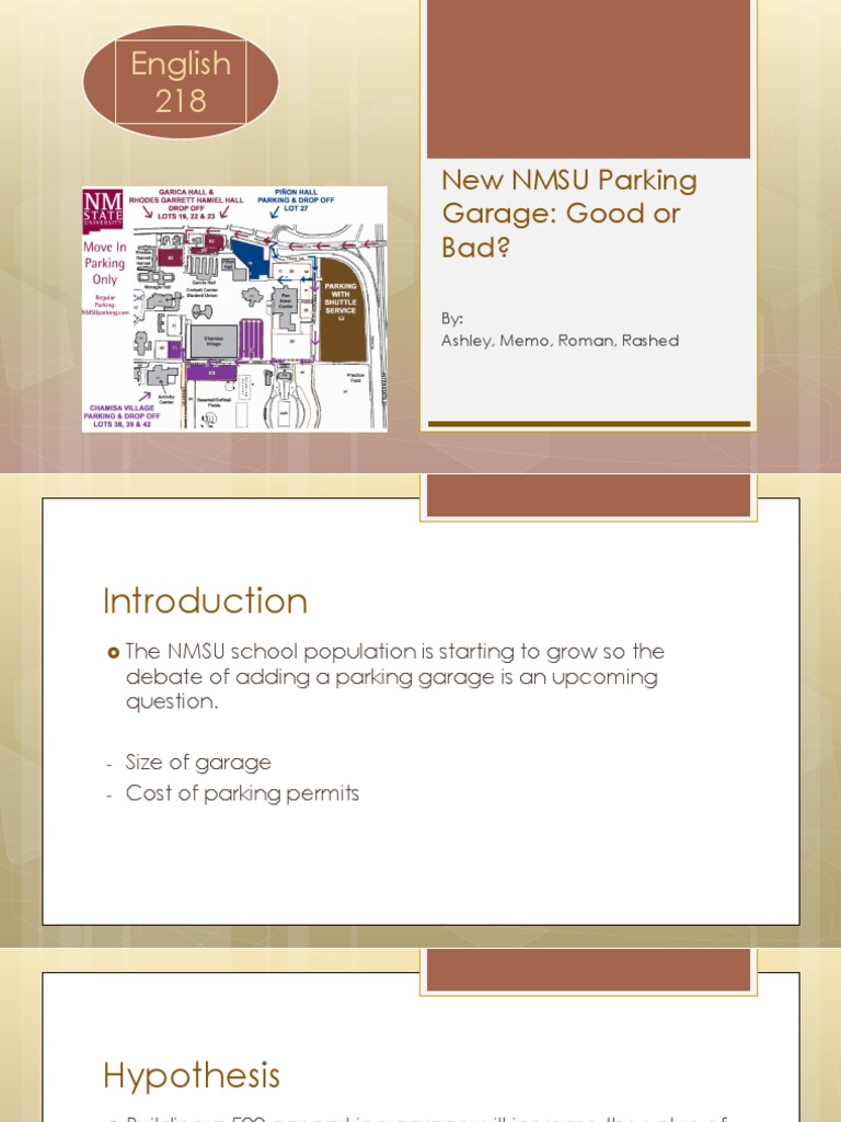 NMSU Parking Garage Proposal Analysis | PDF | Parking | Business