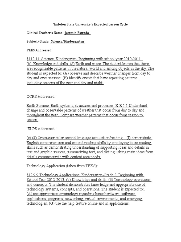 Kindergarten Science Lesson on Seasons | PDF | Leaf | Teachers