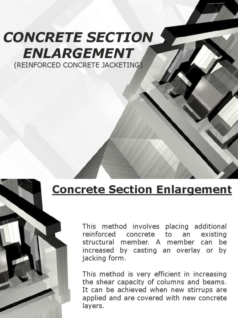 Concrete Section Enlargement Techniques | PDF | Concrete | Beam (Structure)