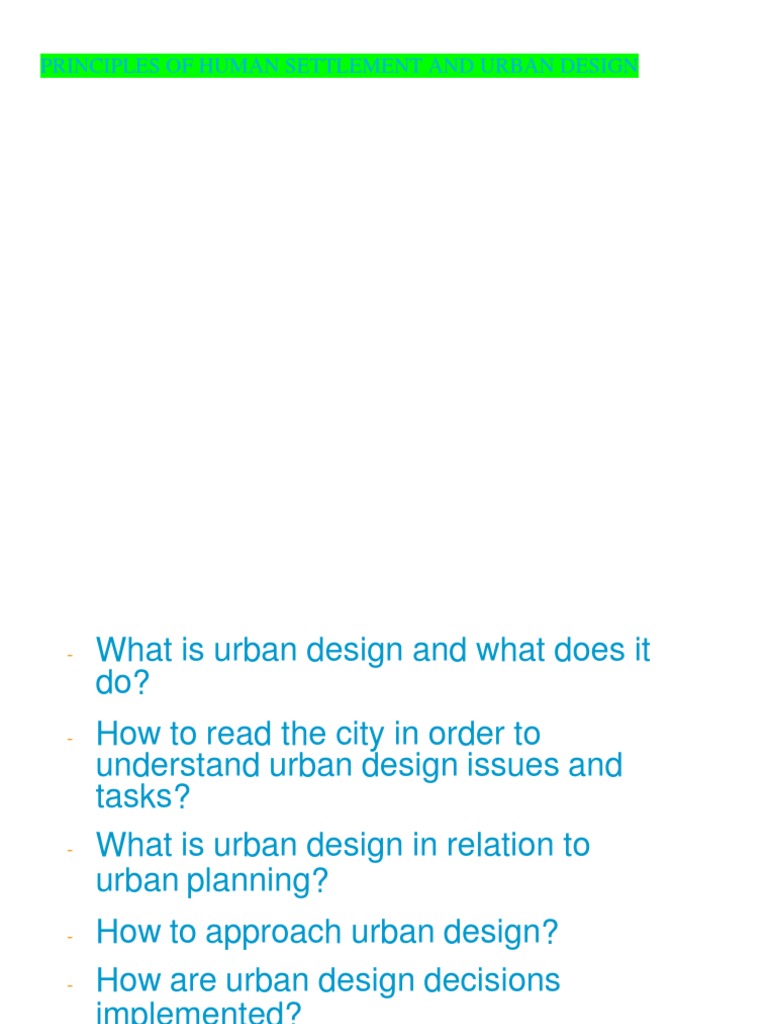 Urban Design Principles | Urban Design | Sustainability