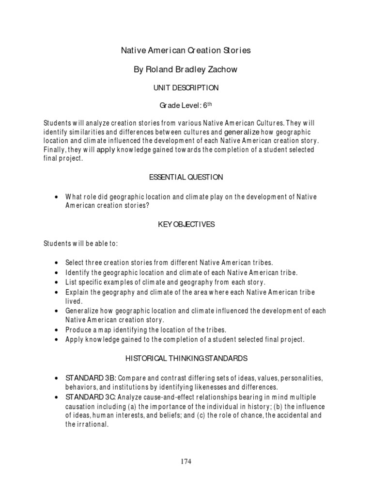 Analyzing Native American Creation Stories | PDF | Native Americans In ...