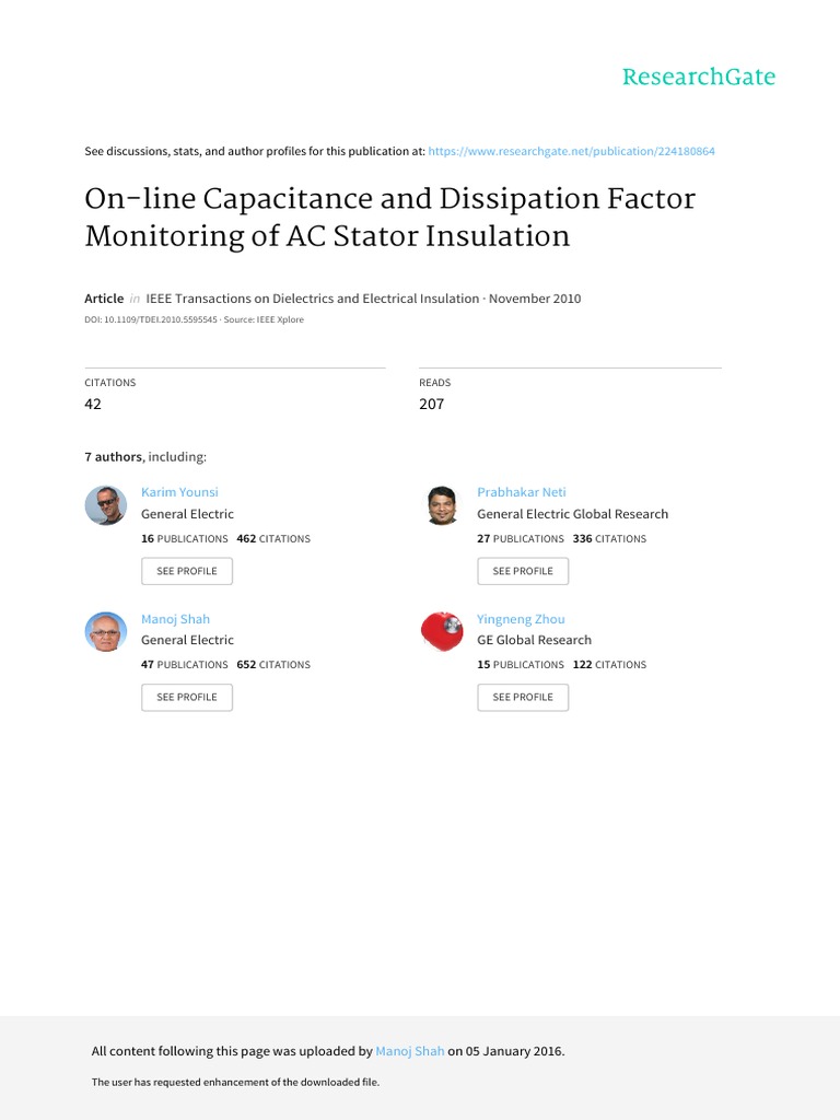 On-Line Capacitance and Dissipation Factor Monitor | PDF | Capacitor ...