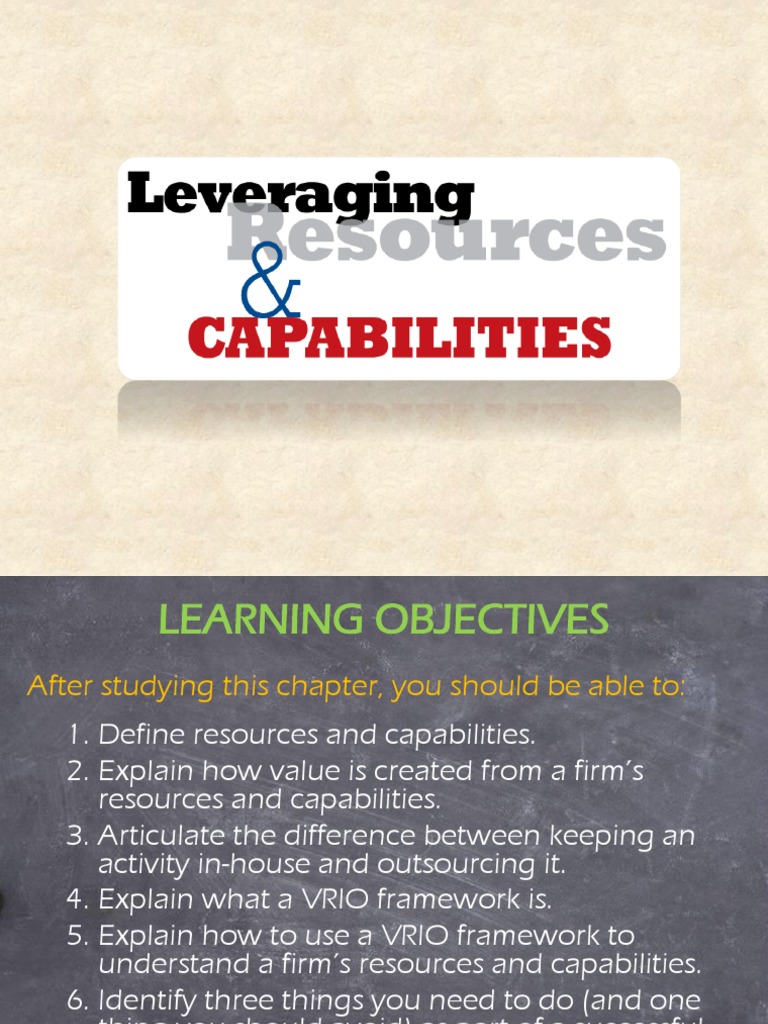 Slide 3 - LEVERAGING RESOURCES AND CAPABILITIES | PDF | Strategic ...