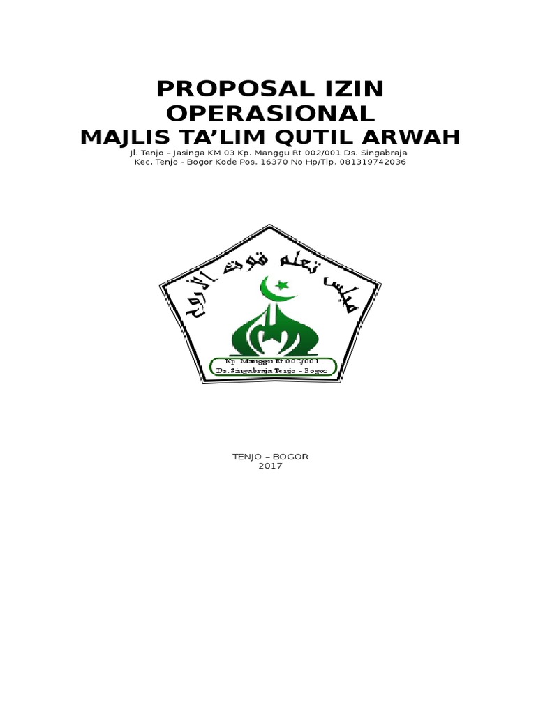 Contoh Proposal Format MT Lengkap | PDF