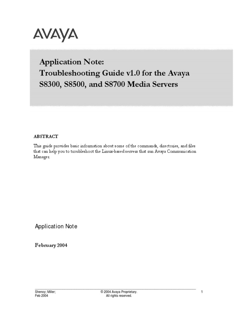 Avaya Linux Troubleshooting Guide | PDF | Command Line Interface | File Transfer Protocol