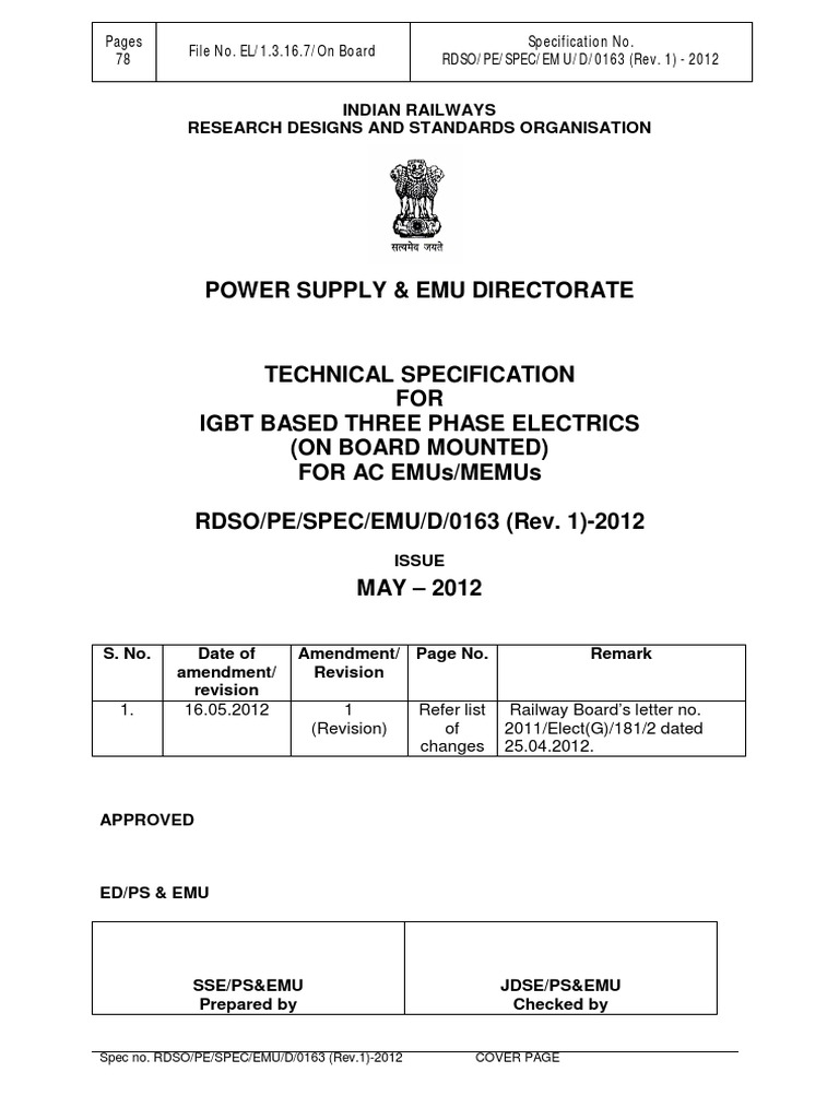 Spec Emu Memu Ob To Icf | PDF | Specification (Technical Standard) | Train