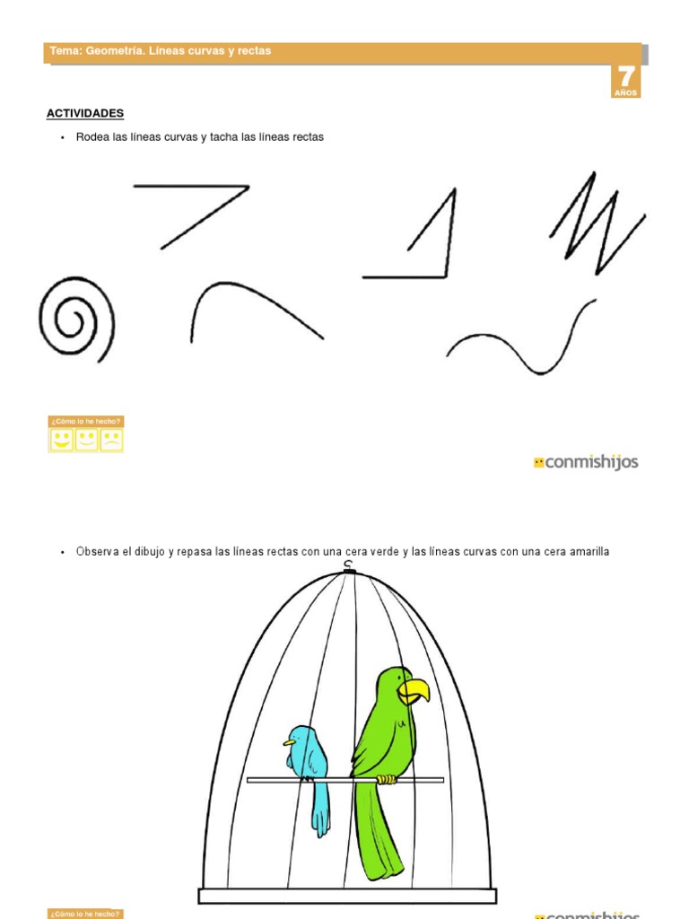 Fichas Geometria Lineas Curvas Rectas | PDF