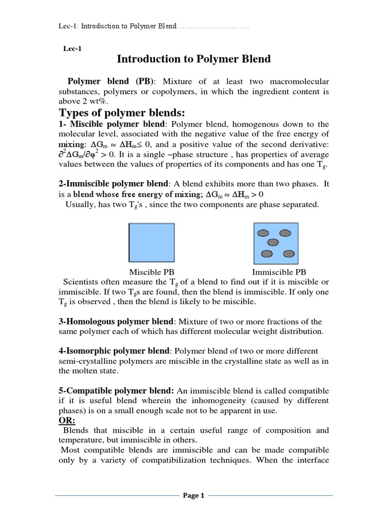 Types of Polymer Blends | PDF | Polymers | Plastic