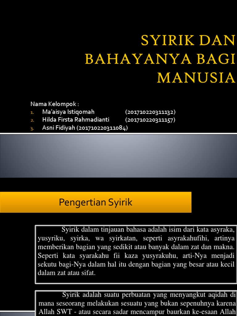 Macam-Macam Syirik dalam Islam | PDF