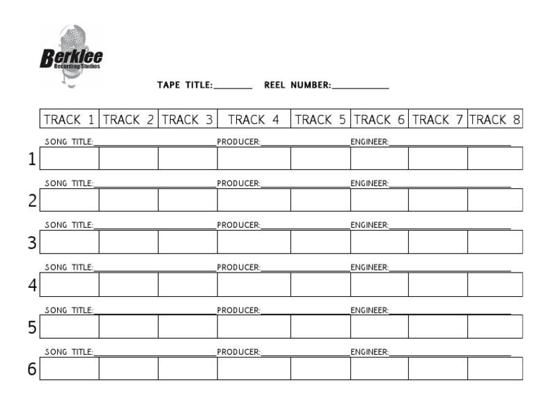 8-Track Sheet PDF | PDF