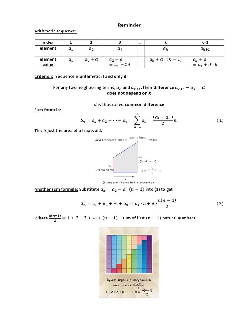 Arithmetic & Geometric Sequence Reminder - IB Mathematics Diploma ...