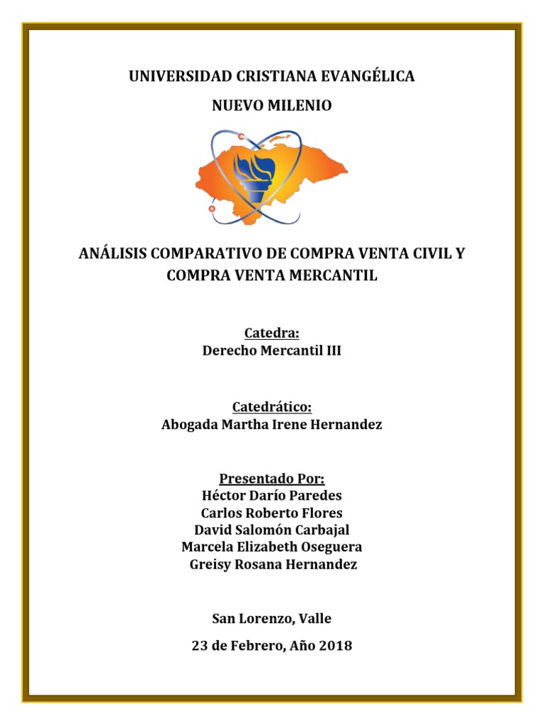 Analisis Comparativo Contrato de Compravena Civil y Mercantil Dario ...
