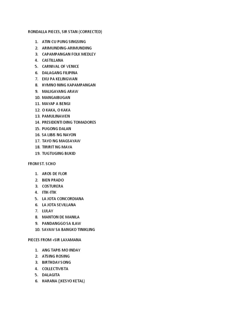 Rondalla Pieces | PDF